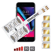 iPhone 8 Multi Dual SIM case adapter WX-Five 8 - 4G 3G compatible ...